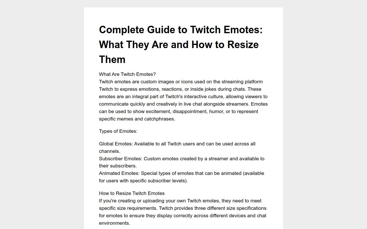 Complete Guide to Twitch Emotes: What They Are and How to Resize Them